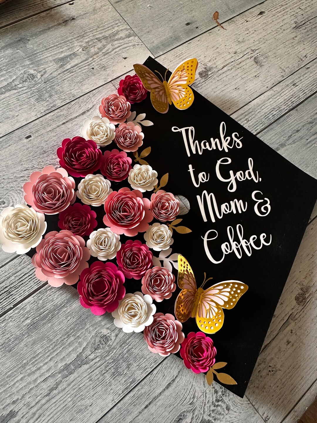 Custom Grad Cap Topper Pink Grad Cap Topper Graduation Cap Top Paper ...