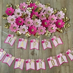 CUSTOM Order/small Paper Flowers and H/B Banner. - Etsy
