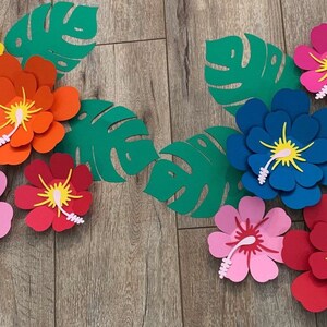 Tropical Paper Hibiscus Flowers: Luau Party Decorations - Etsy
