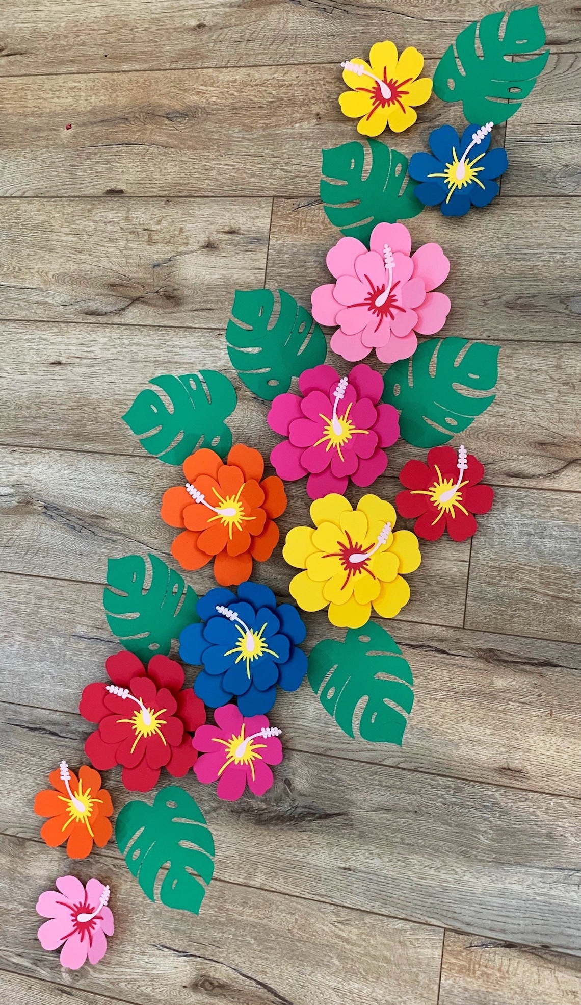 Tropical Paper Hibiscus Flowers,luau Party Decorations,hibiscus Paper ...