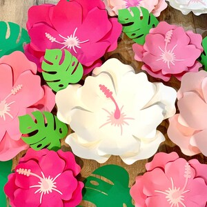 Hibiscus Paper Flowers,luau Party, Aloha Decor,tropical Party,hawaiian ...