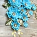 Light Blue Paper Flowers Baby Shower Backdrop Baby Blue Bridal Shower ...
