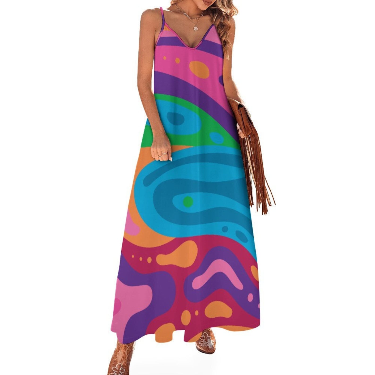 Psychedelic 70'S Lava Lamp Trippy Drippy Hippie Swirl Boho Sleeveless ...