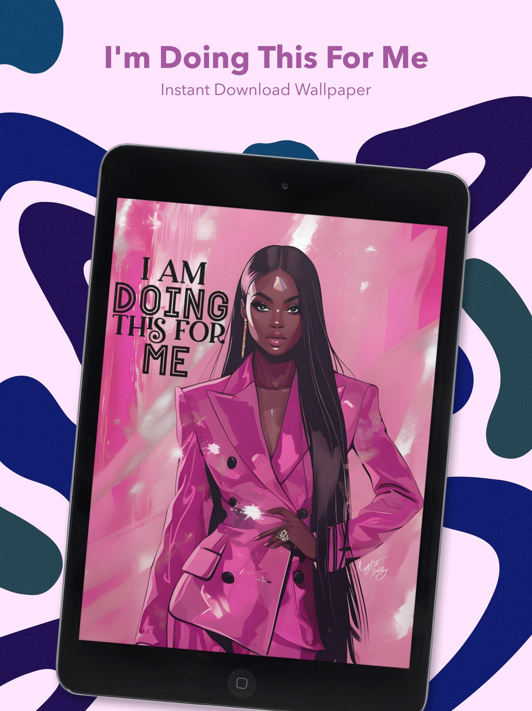 For Me Black Woman Cell Phone Digital Wallpaper, Phone Wallpaper ...