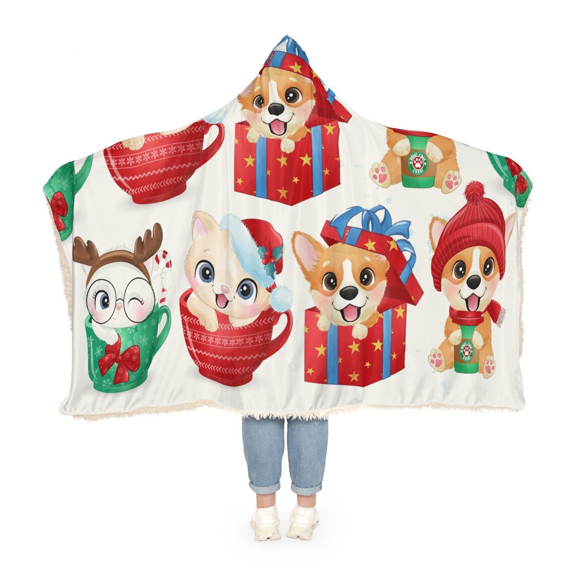 Merry Christmas Fur Babies Pet Humar Gift Snuggle Snuggie Wearable ...