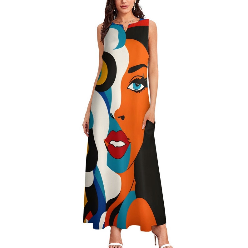 Face the World Surreal Psychedelic Pop Art Abstract Woman Long ...