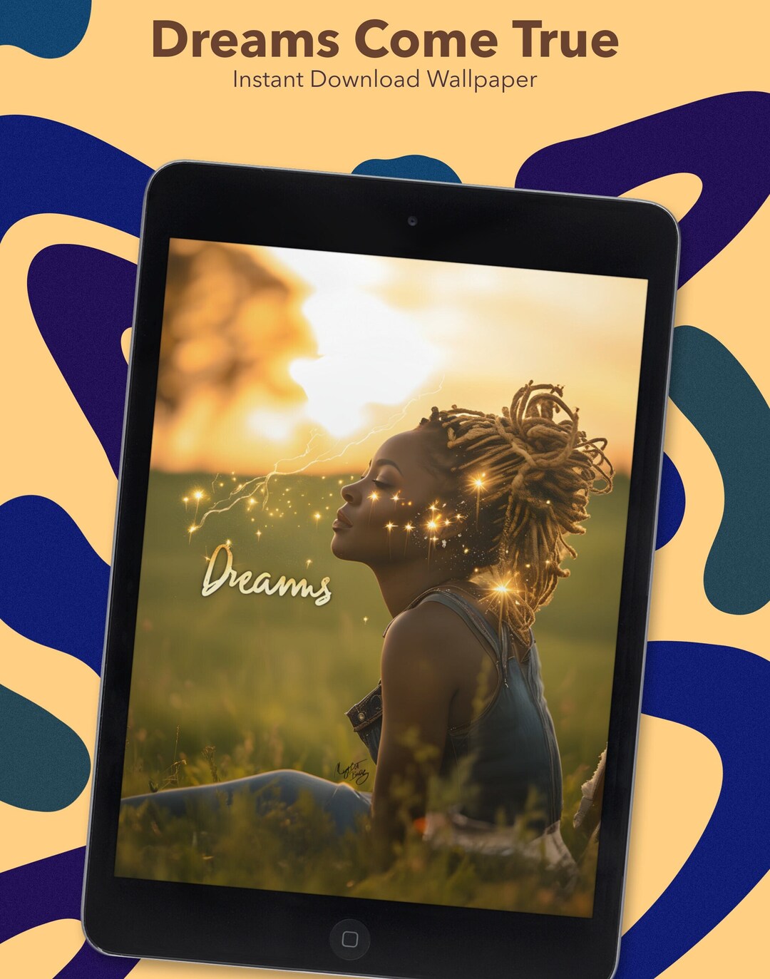 Dreams Black Woman Cell Phone Digital Wallpaper, Phone Wallpaper ...