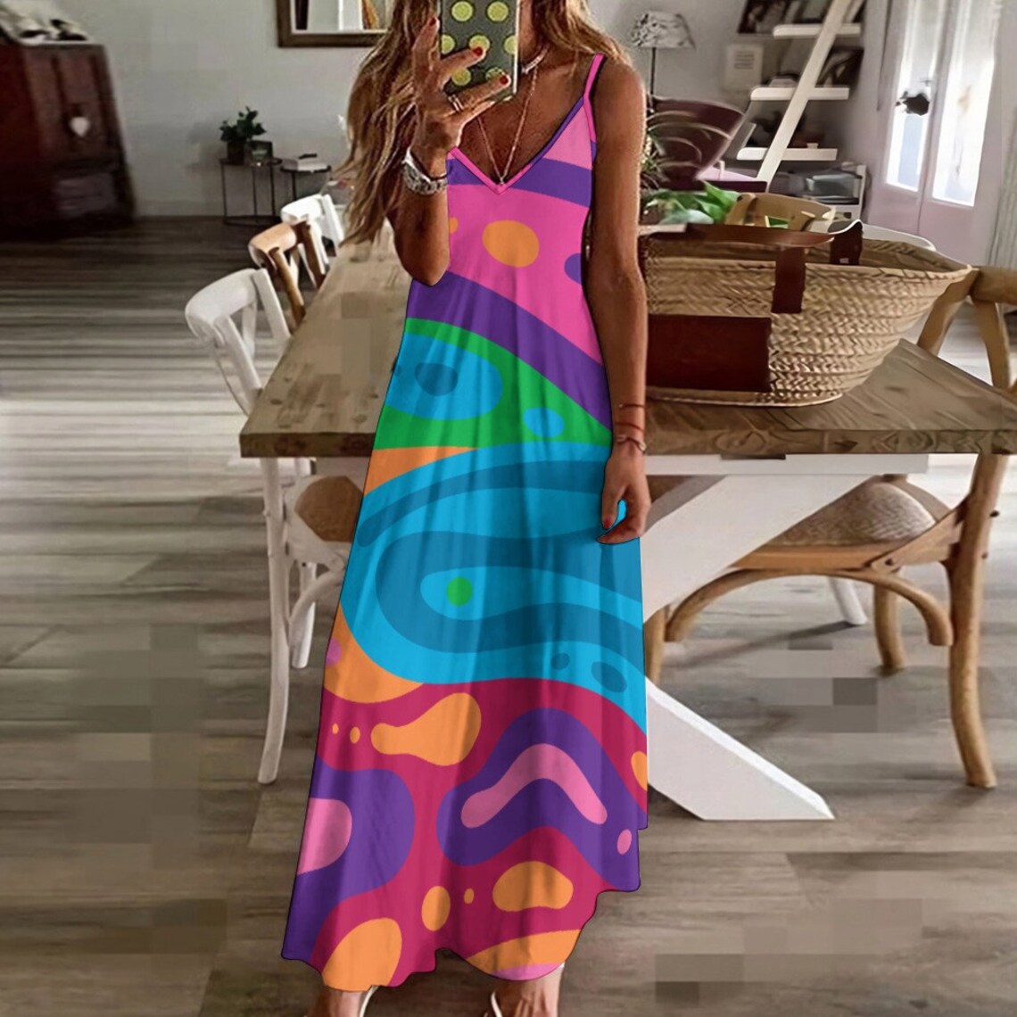 Psychedelic 70'S Lava Lamp Trippy Drippy Hippie Swirl Boho Sleeveless ...