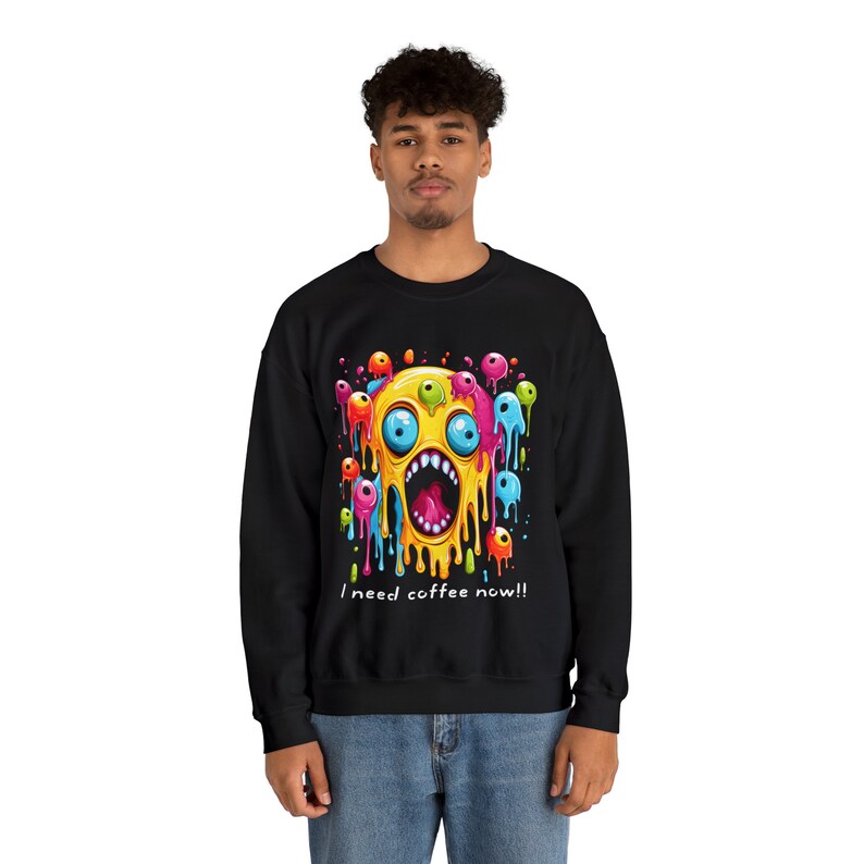 I Need Coffee Now Coffee Drinker Message Monster Surreal Art Unisex ...