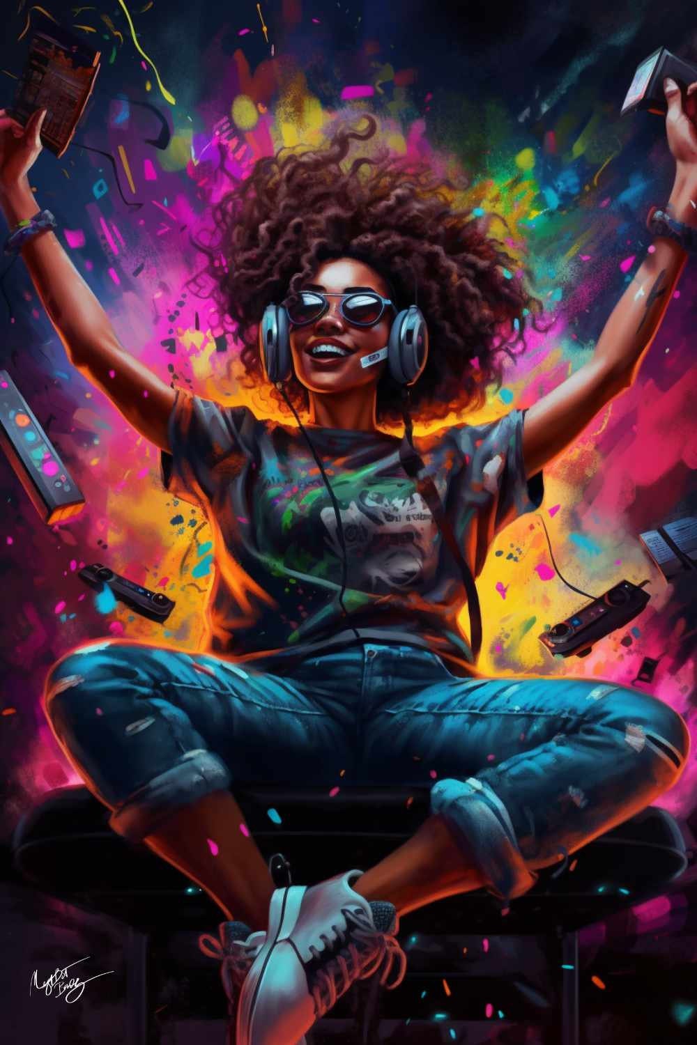 Gamer Girl Wall Art | Black Girl Wall Art | Printable Video Game Poster ...