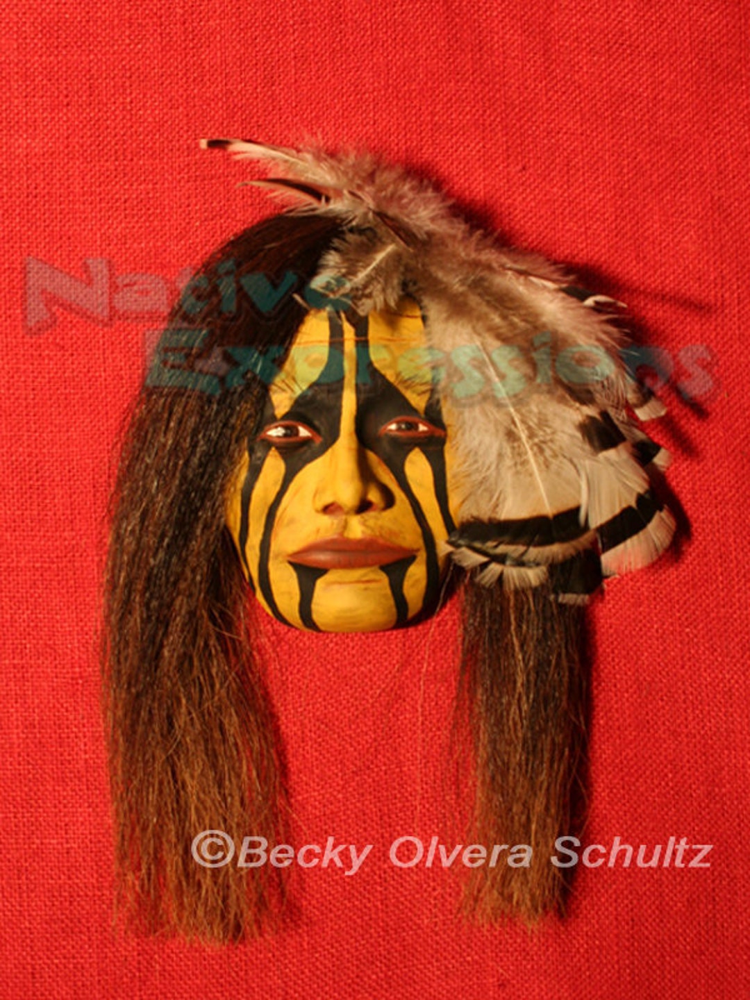 Native American Portrait Clay Art Mask, Museum Quality, "little Crow ...