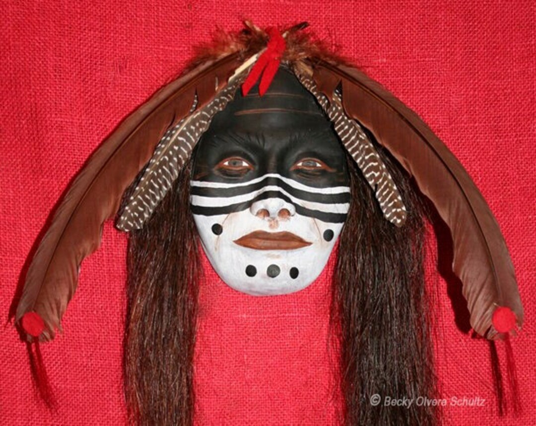Native American Portrait Clay Art Mask Museum Quality - Etsy