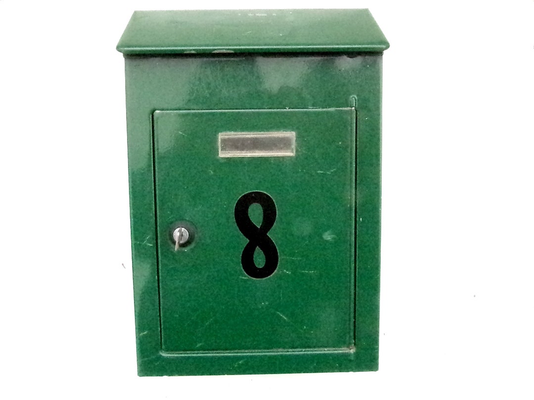 French Galvanized Iron MAILBOX Bank for Door Green Paint Vintage Gate ...