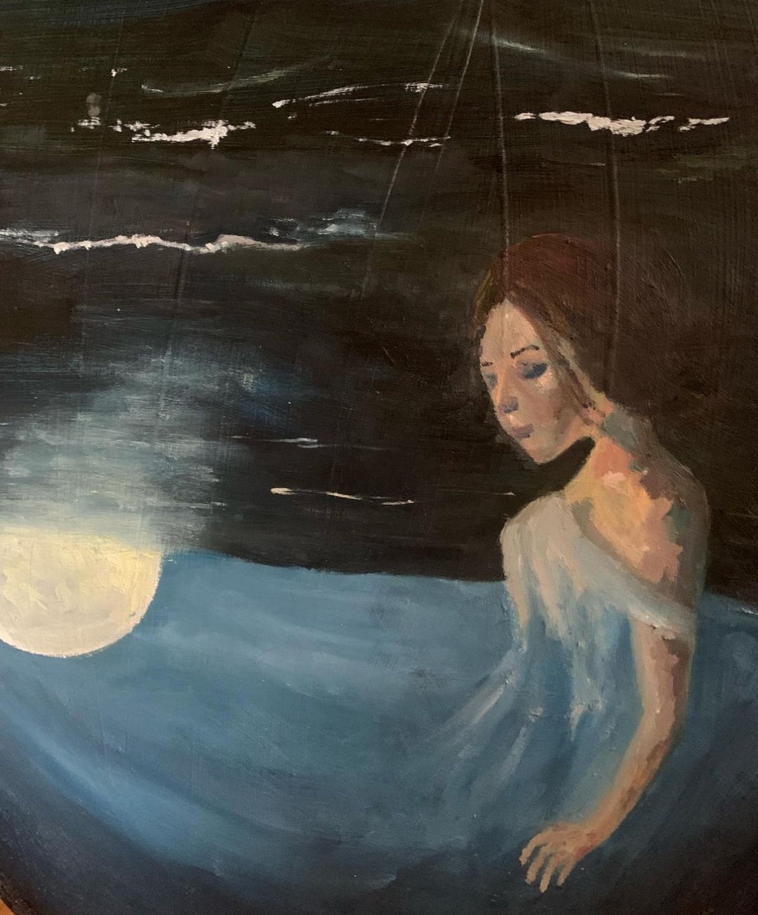 Surreal Moon Painting – Symbolic Lunar Phases – Original Fantasy Oil ...