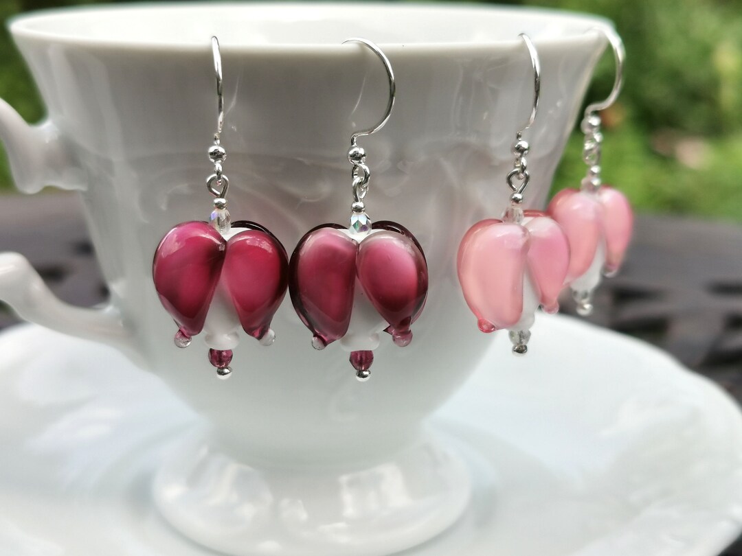 Sterling Silver Earrings Bleeding Hearts, Dicentra, Sra - Etsy