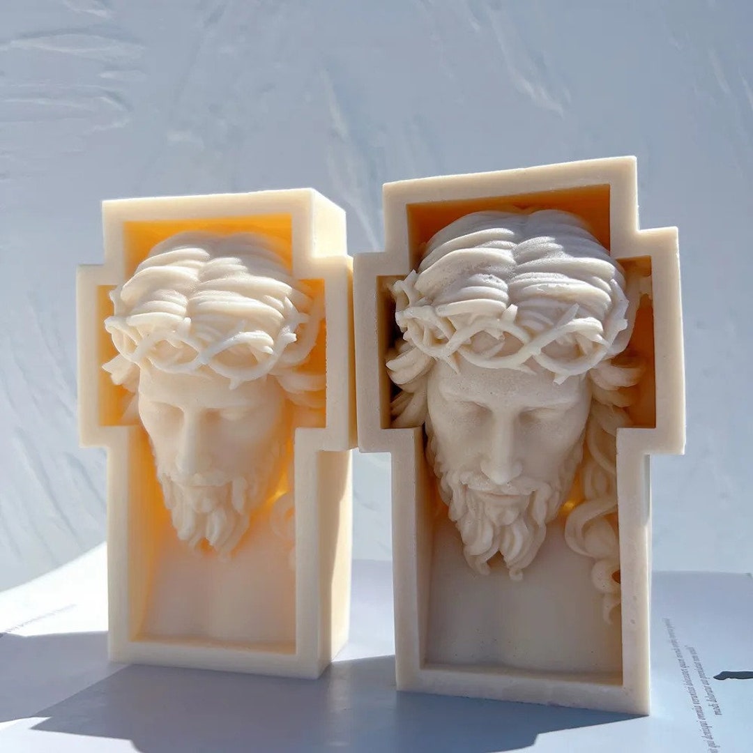 Jesus Cross Statue Silicone Mold: Bust Sculpture Candle Mould - Etsy