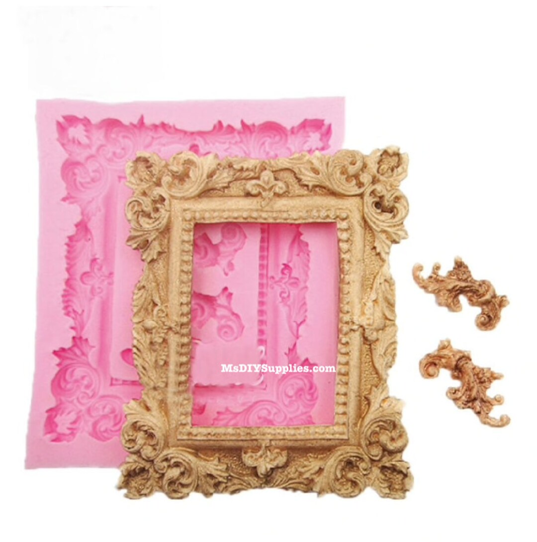 Victorian Embellishment Frame Silicone Mold for Fondant, Chocolate ...