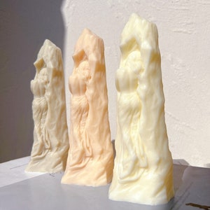 Stone Women Statue Candle Silicone Mould, Pillar Female Figures Candle ...
