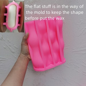 Rectangle Ribbed Candle Silicone Molds, Wave Twirl Bubble Candles Mold ...