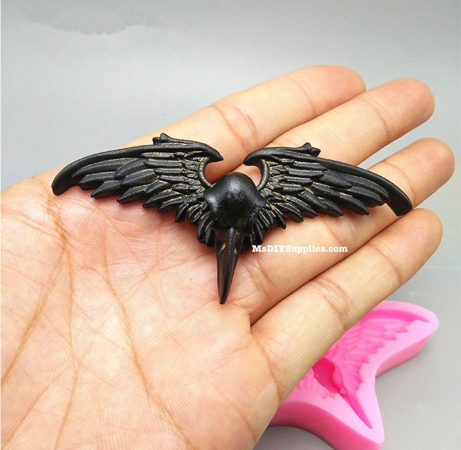 Mini Crow Skull Silicone Mold for Resin, Jewellery Making, Polymer Clay ...
