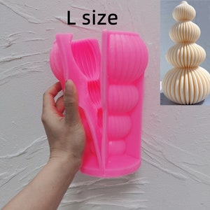Ball Ribbed Christmas Tree Candle Molds, Soy Wax Silicone Mould for ...