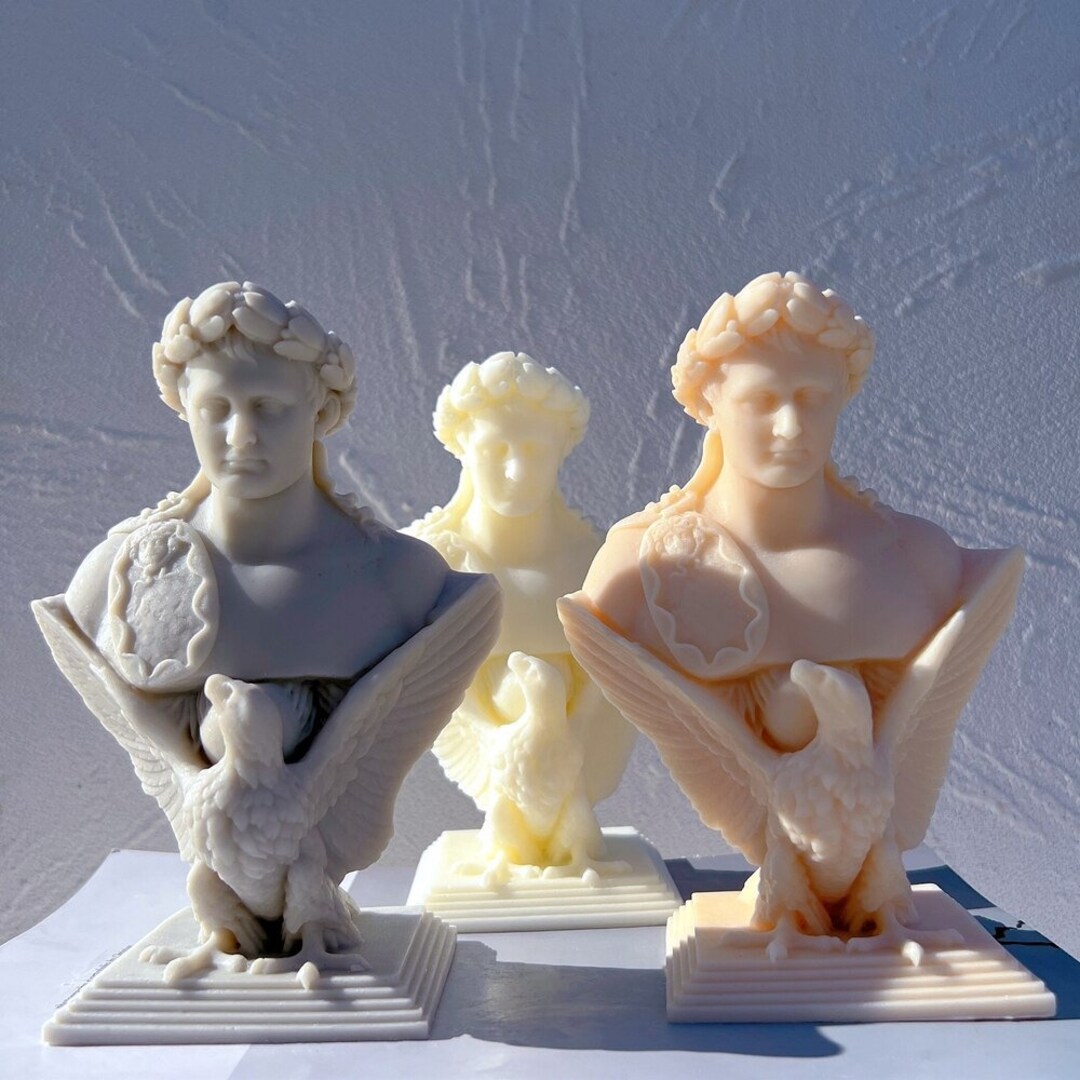 Napoleon Bonaparte Statue Candle Mold, Greek Roman Classic Figure Bust ...