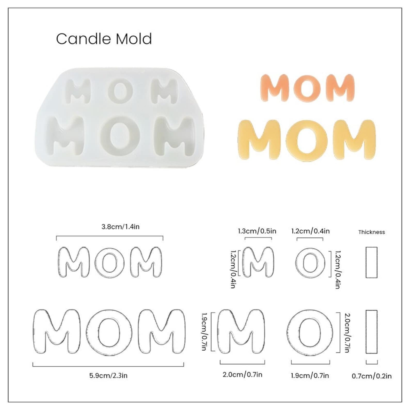 MOM Letter Molds, Minimalist Candle Jar Molds ,molds Mothers Day Gift ...