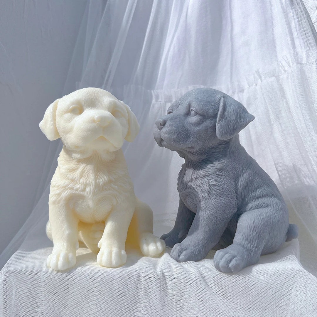 LARGE Labrador Puppy Dog Candle Mold Animal Puppies Soy Wax Silicone ...