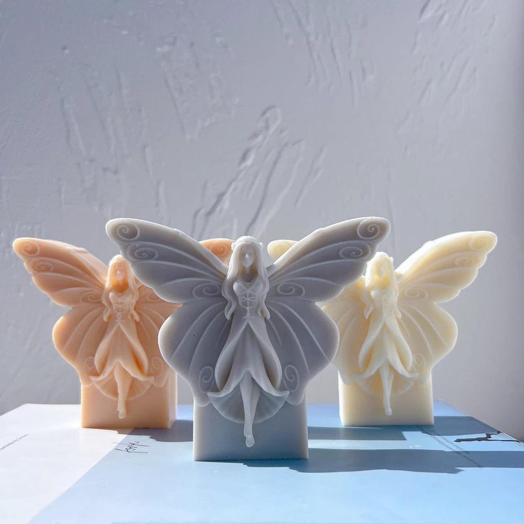 Fairy Angel Figurine Silicone Mold, Floral Fairies Art Sculpture Soy ...