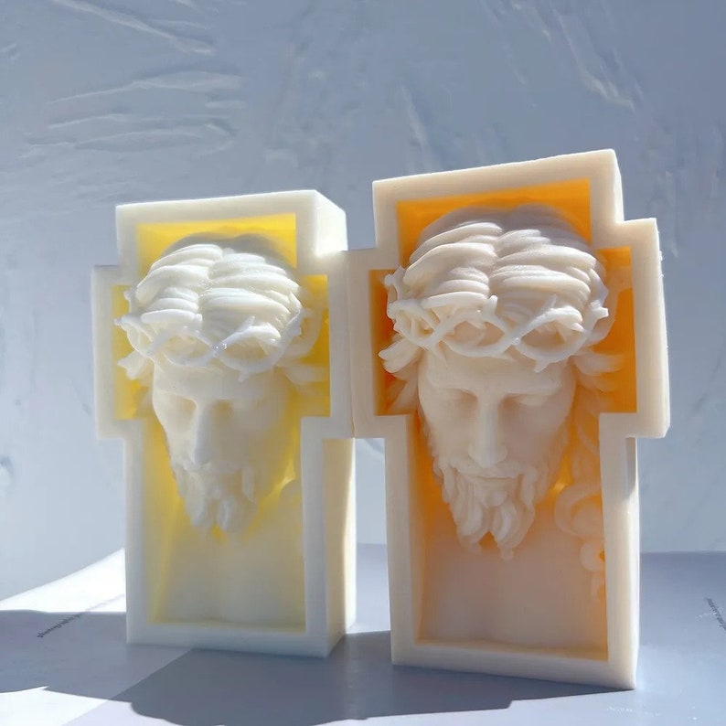 Jesus Cross Statue Silicone Mold: Bust Sculpture Candle Mould - Etsy