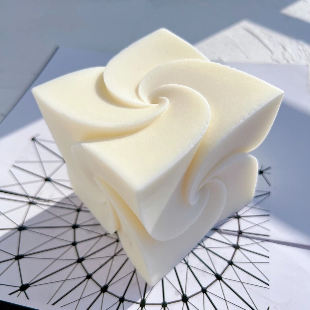 Windmill Square Cube Candles Mold Swirl Soy Wax Silicone Molds Rubik's ...