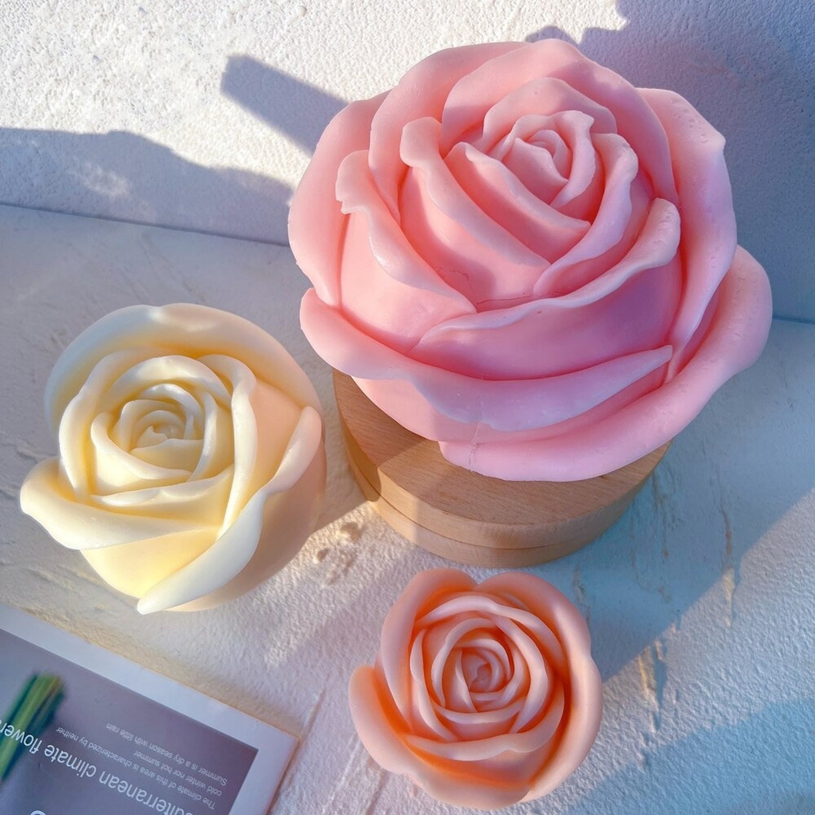 3 Sizes Rose Shaped Candle Mold Valentine's Day Gift Idea - Etsy