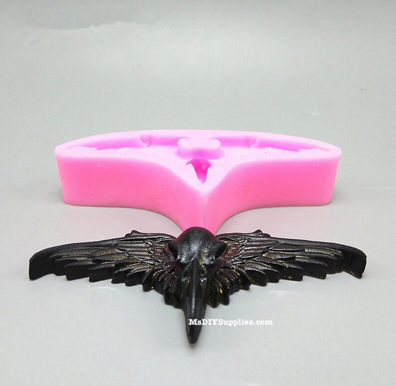 Mini Crow Skull Silicone Mold for Resin, Jewellery Making, Polymer Clay ...