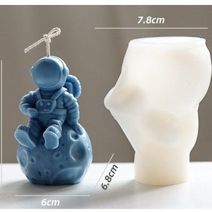 Moon Astronaut Silicone Mold for Candle, Soap, Candle Mould, Plaster ...