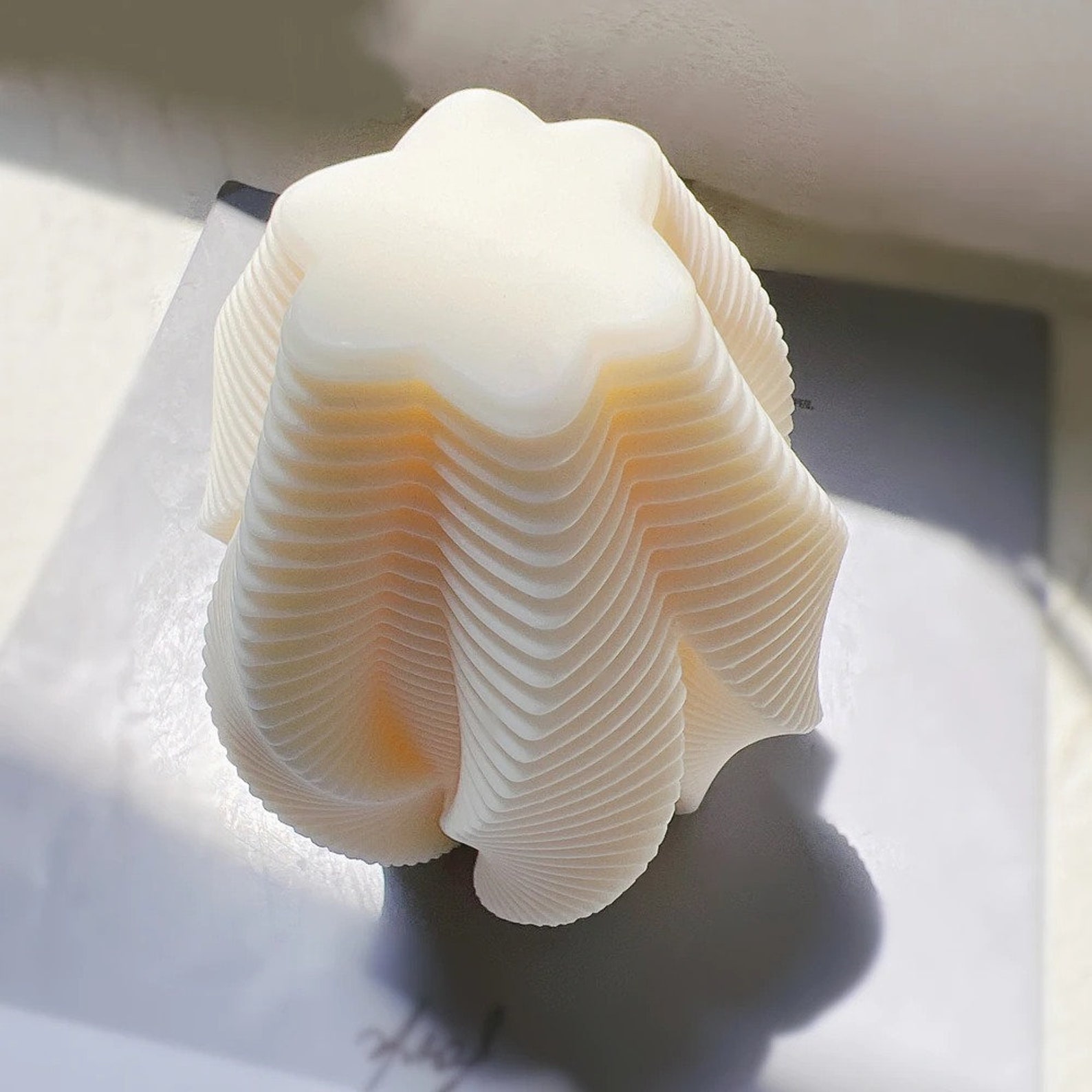 Ribbed Swirl Silicone Candle Mold Geometric Wave Twirl - Etsy