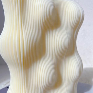 Rectangle Ribbed Candle Silicone Molds, Wave Twirl Bubble Candles Mold ...