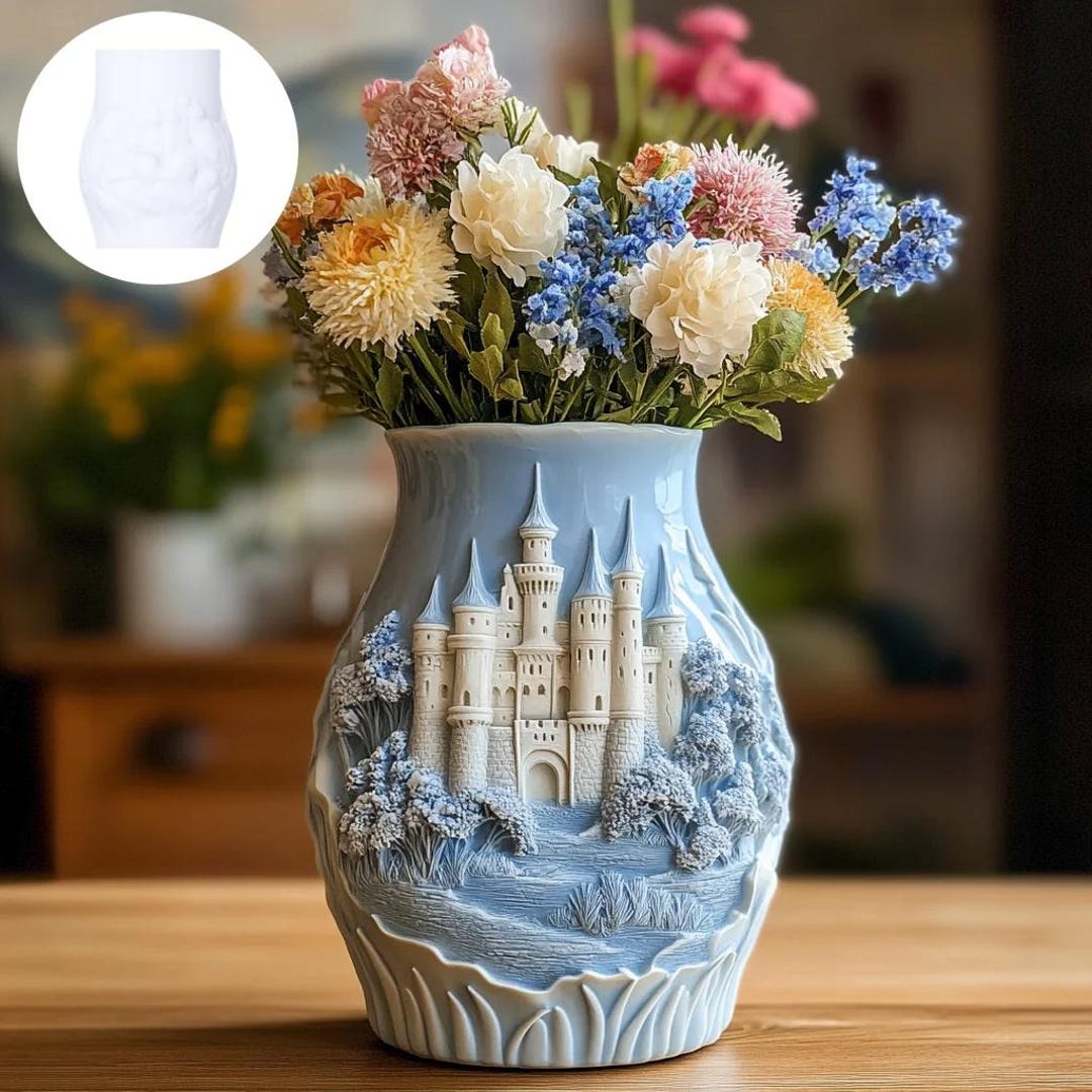 Castle Vase Silicone Mold: Unique Flower Pot, Gypsum Casting - Etsy