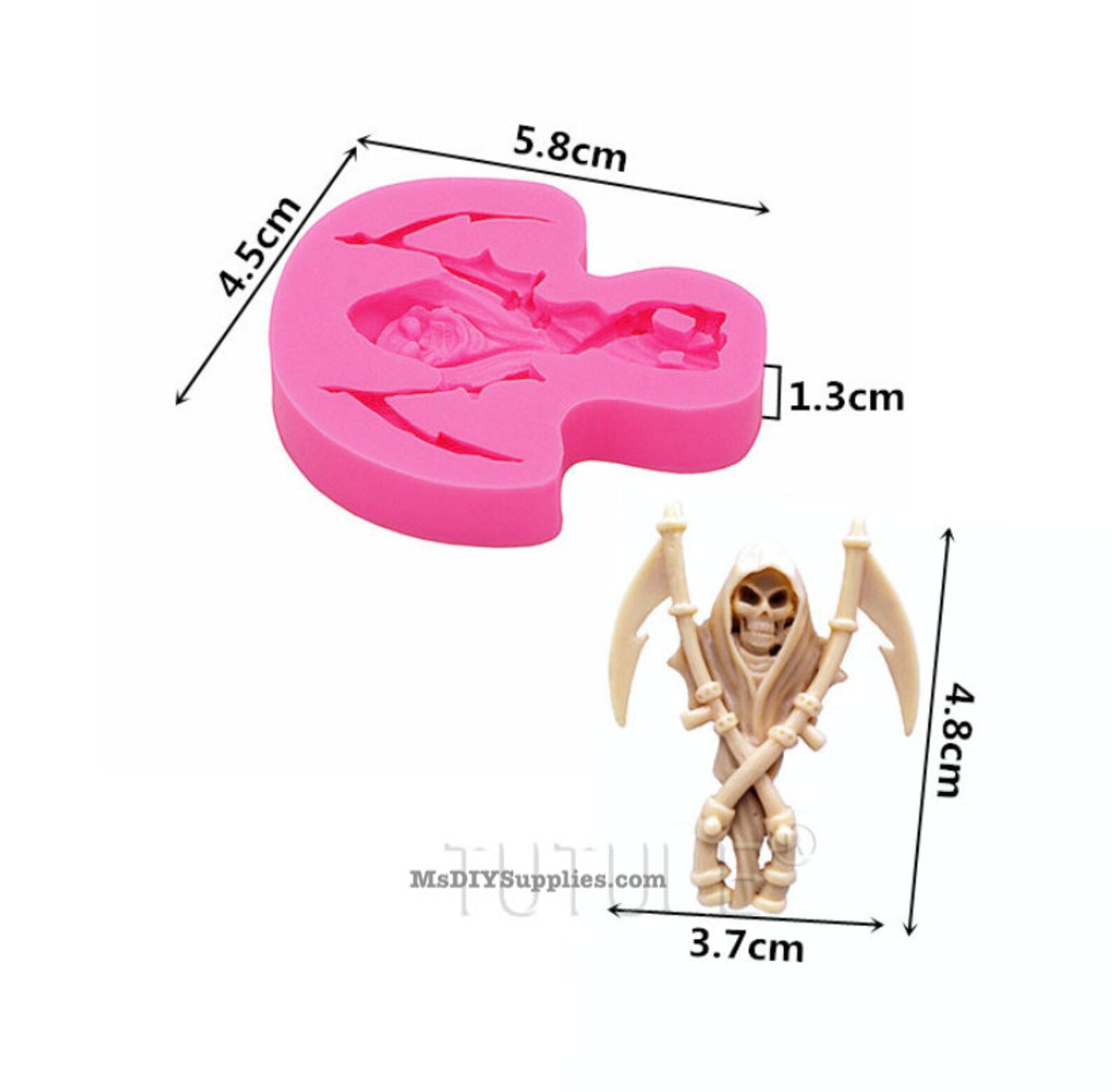 Death Scythe-skull Shape Silicone Mold Cake Decoration - Etsy