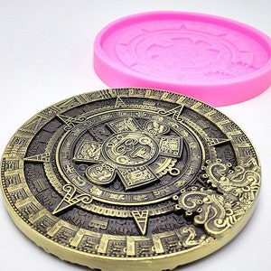 Aztec Coin Silicone Mould, Fondant Cake Mould, Resin Mold, Chocolate ...