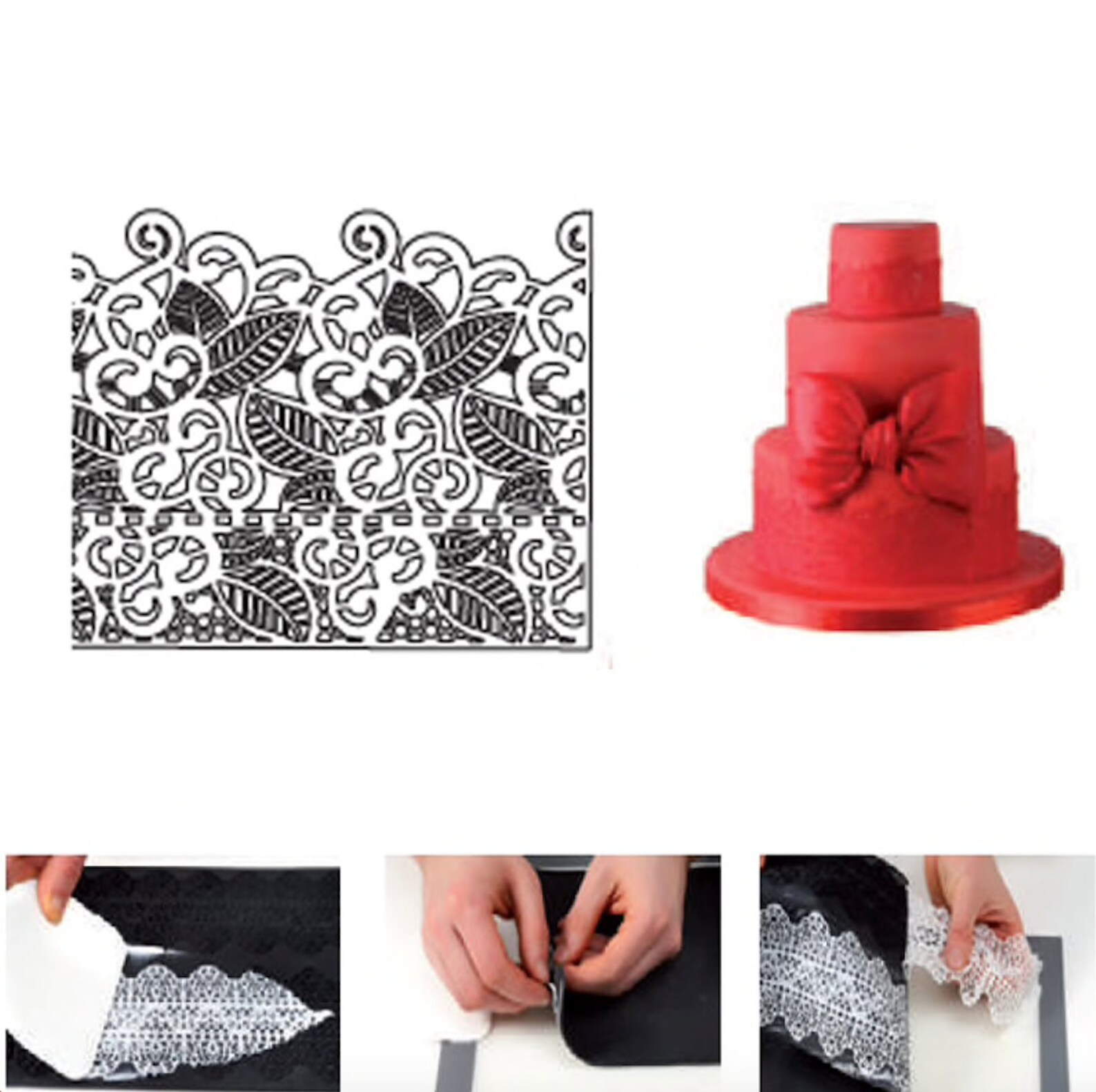 Lace Sugar Paste Silicone Mat Mold for Gum Paste Fondant | Etsy