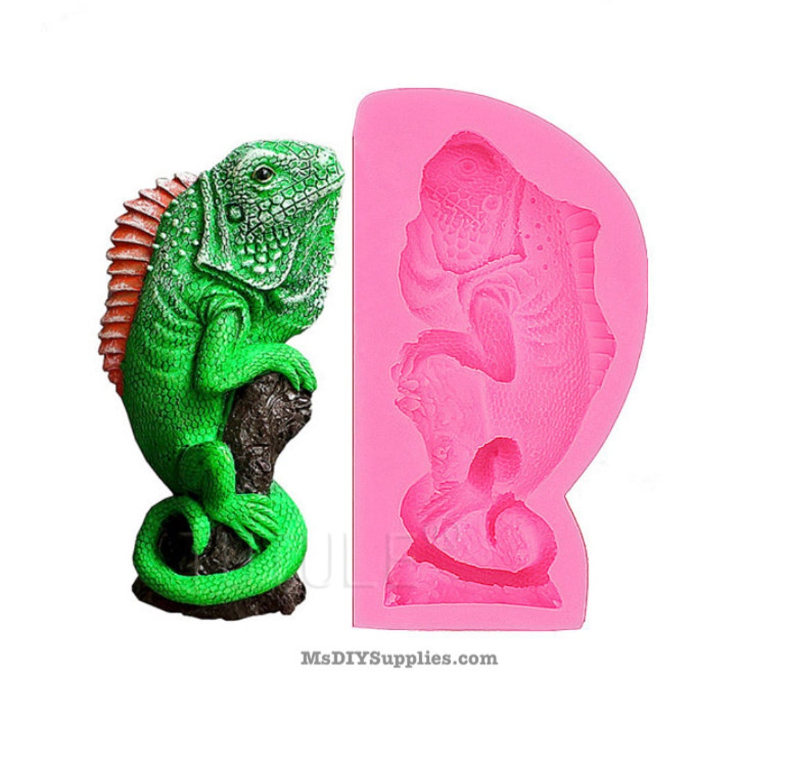 Iguana Lizard Silicone Mold - Metal, Fondant, Polymer Clay, Resin ...