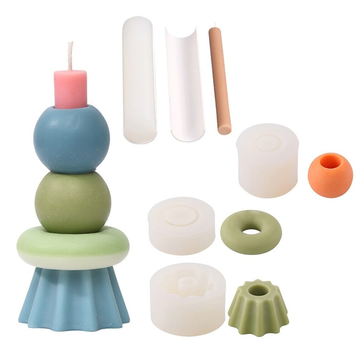 Building Block Silicone Candle Molds, Stackable Aromatherapy Candle ...