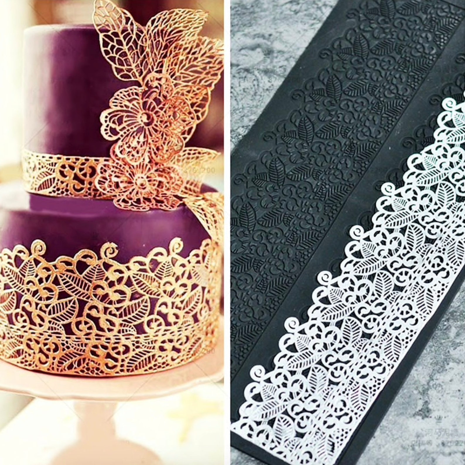 Lace Sugar Paste Silicone Mat Mold for Gum Paste Fondant | Etsy