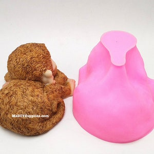 3D Monkey Silicone Mold Metal, Fondant, Polymer Clay, Resin, Chocolate ...