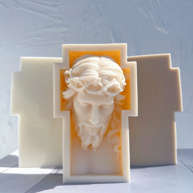 Jesus Cross Statue Silicone Mold: Bust Sculpture Candle Mould - Etsy