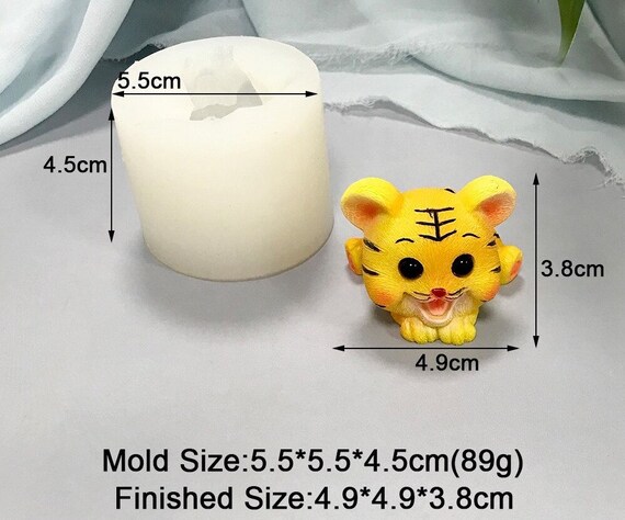 3D silicone mold Tiger mother with baby for soap candle gypsum ...