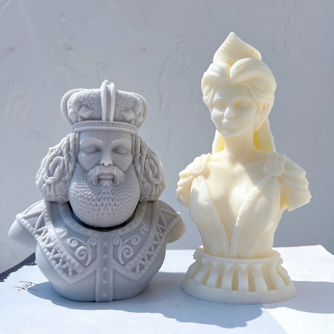 King and Queen Statue Silicone Candle Mold, Greek Art Sculpture ...