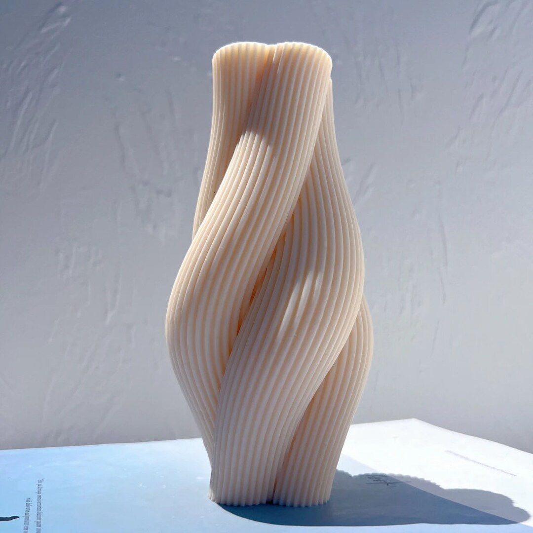 Ribbed Pillar Swirl Taper Spiral Silicone Candle Molds - Etsy