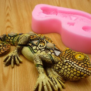 Chameleon Lizard Silicone Mold, Fondant Cake, Chocolate, Candy, Soap ...