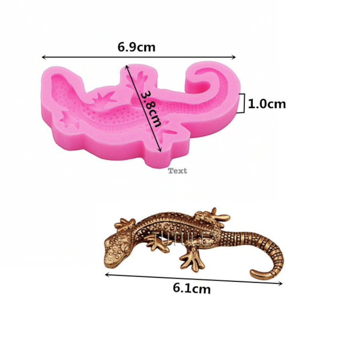Gecko Lizard Silicone Mold Metal Fondant Polymer Clay | Etsy
